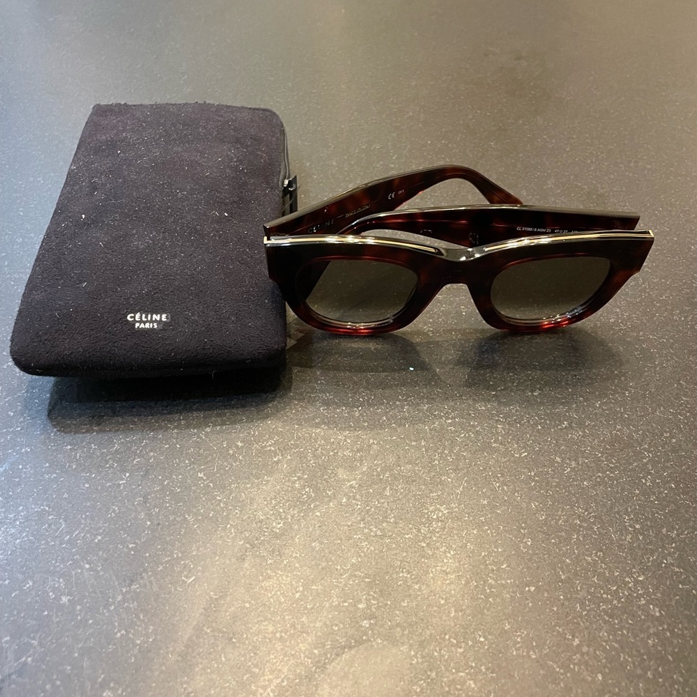 Celine Sunglasses In Havana/Red/Gold - Gem